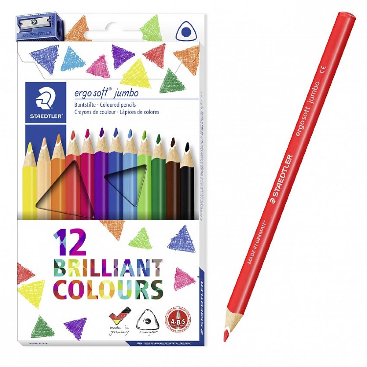 Карандаши цветные STAEDTLER Ergosoft,12 цветов, трехгранные по цене 790 ...